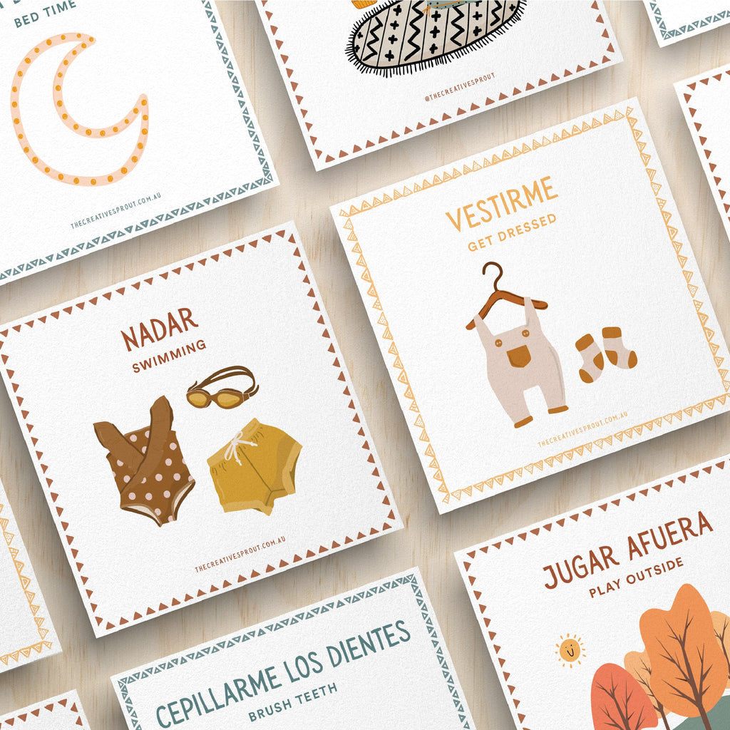 Spanish Routine Cards | Bilingual Flashcards – The Creative Sprout