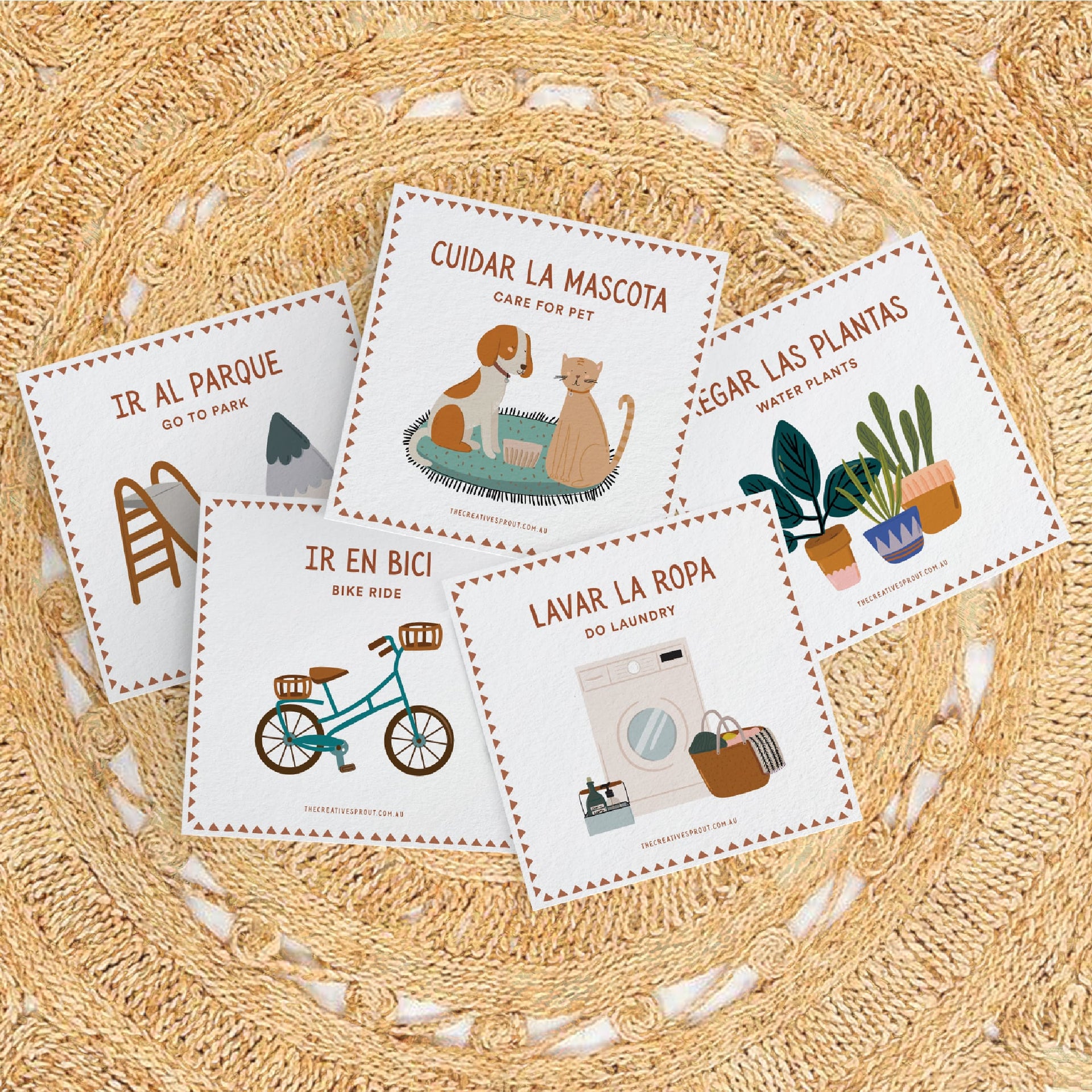 Spanish Routine Cards | Bilingual Flashcards – The Creative Sprout